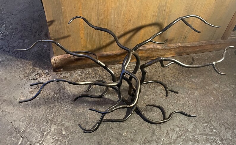 Forged Iron Crooked Branch Base for Wood Top Rustic Living - Etsy