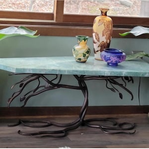 Forged Iron Twisted Leaning Tree Branch Coffee Table Base for Wooden ...