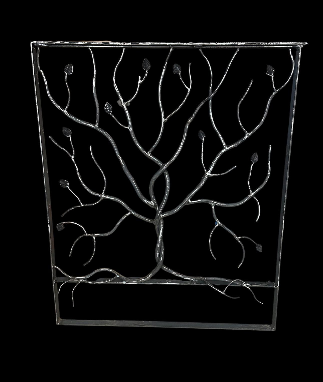 Forged Iron Twisted Tree Stair Railing, Custom Metal Railing, Rustic ...