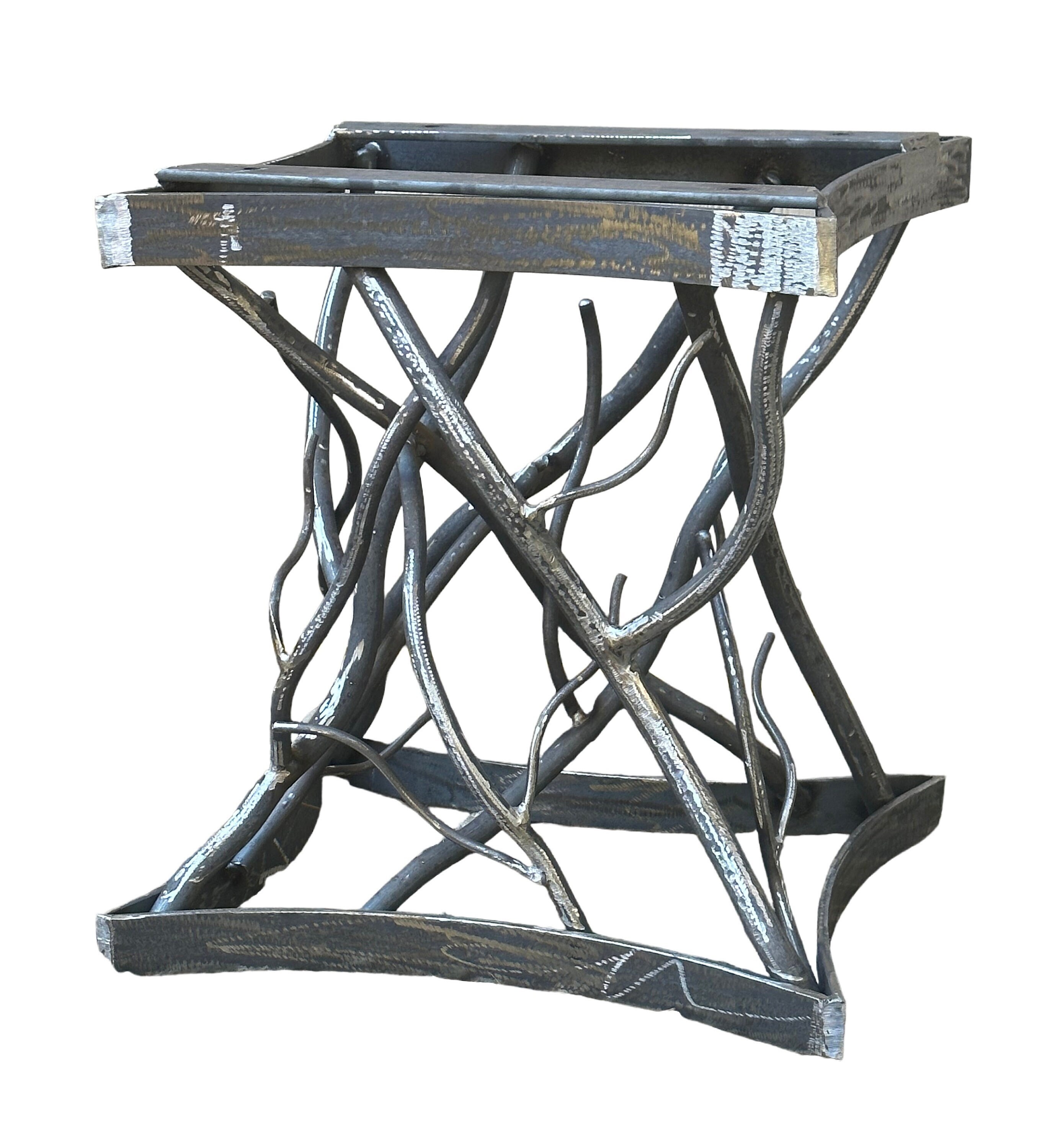 Forged Iron Rustic Elegant Branch Table Base, Metal Accent Table ...
