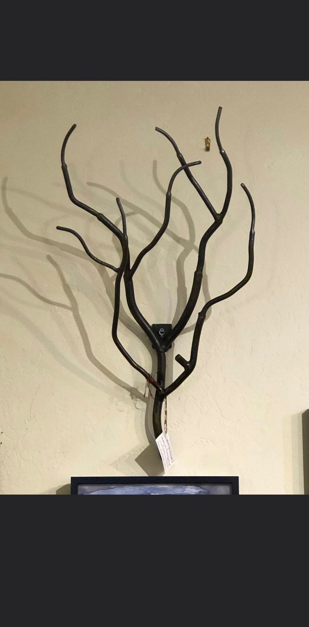 Forged Iron Tree Branch Hanger, Rustic Coat Towel Hook, Coat Rack ...