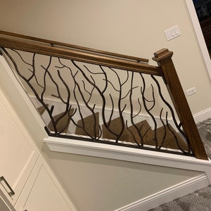 Forged Iron Rustic Branch Railing Sold by Linear Ft, Stair Railing ...