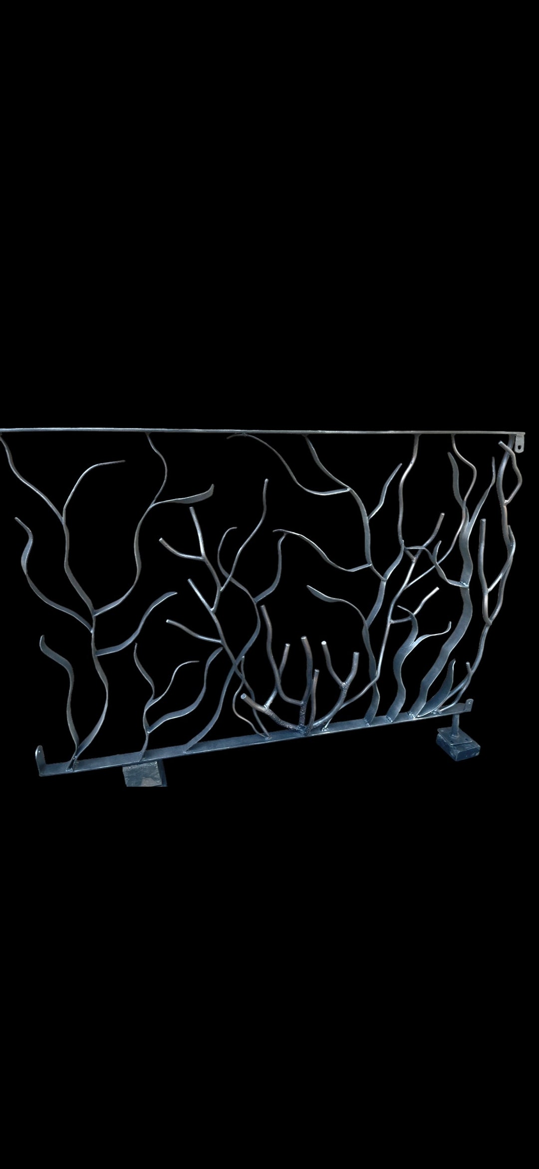 Forged Iron Seaweed Coral Ocean Stair Railing, Coastal Design Railing ...