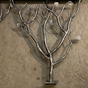 Forged Iron Forest Trees With Leaves Table Trestles, Modern Rustic ...
