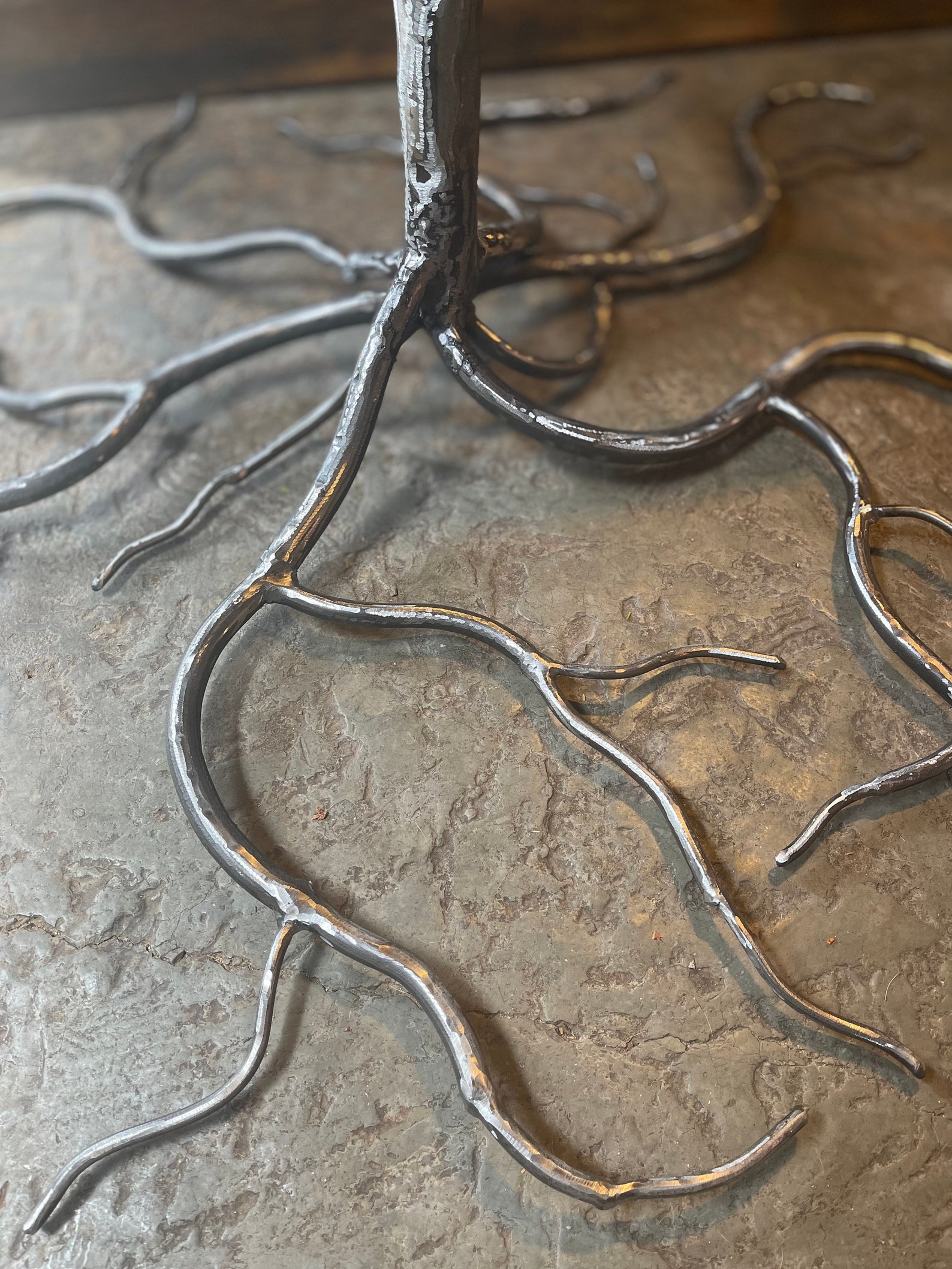 Forged Iron Wandering Tree Root Base, Rustic Coffee Table Base, Modern ...