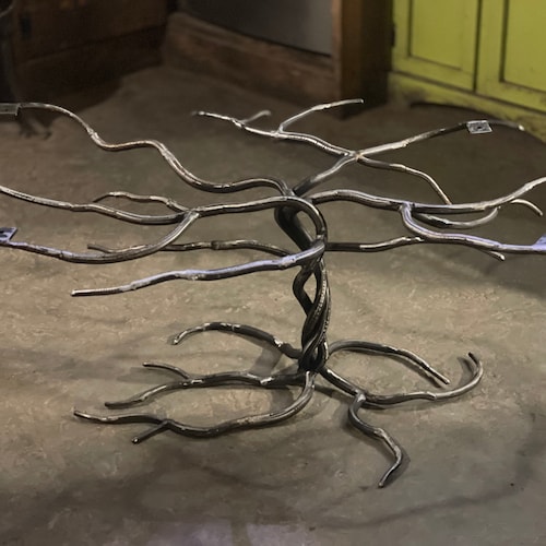 Forged Iron Twisted Leaning Tree Branch Table Base Metal - Etsy