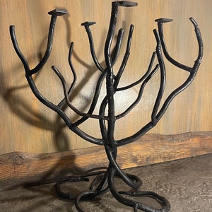 Forged Iron Woodland Tree Branch Accent Table Base, Metal End Table ...