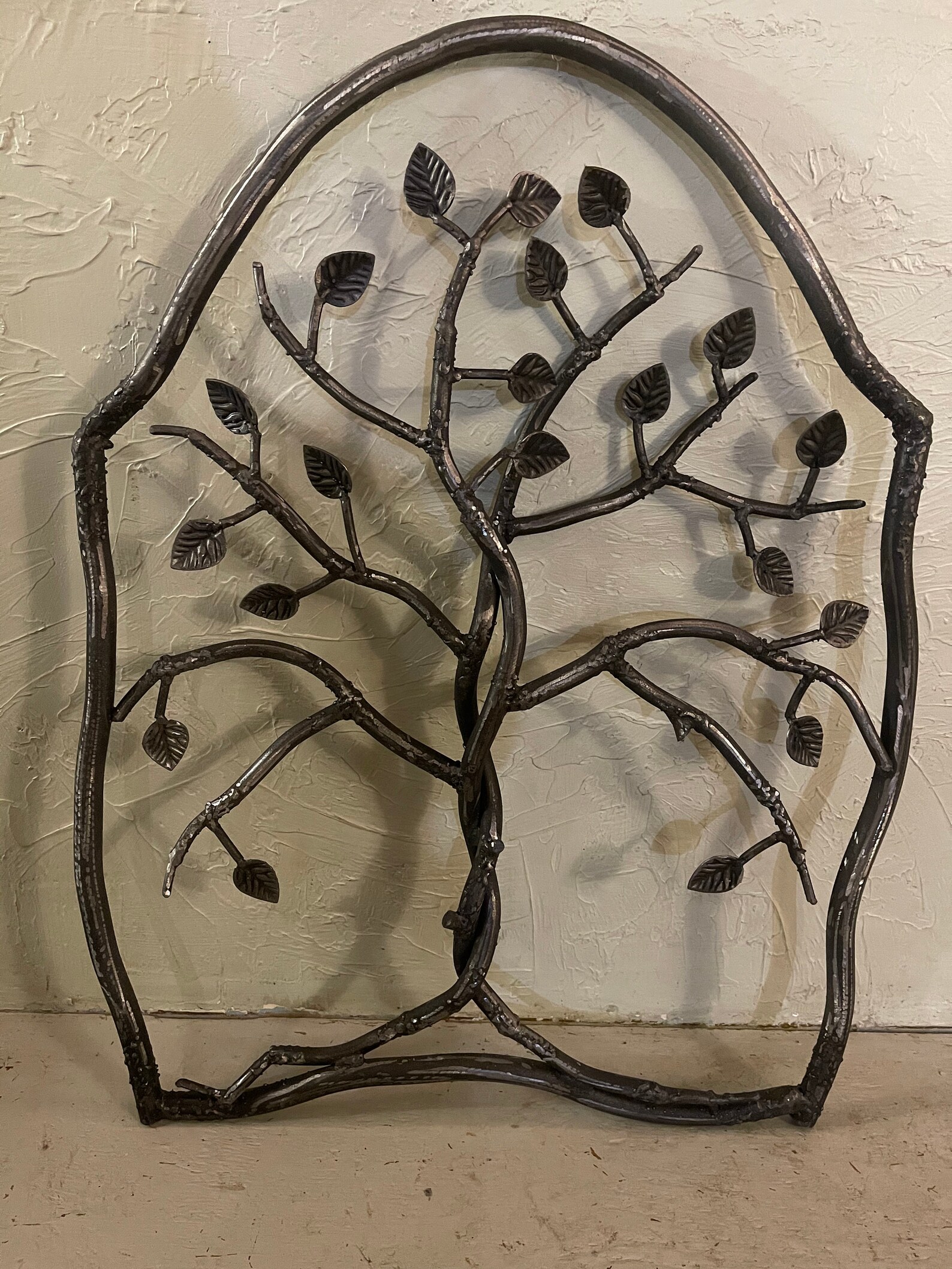 Forged Iron Forest Tree Garden Gate Metal Wall Art Rustic - Etsy