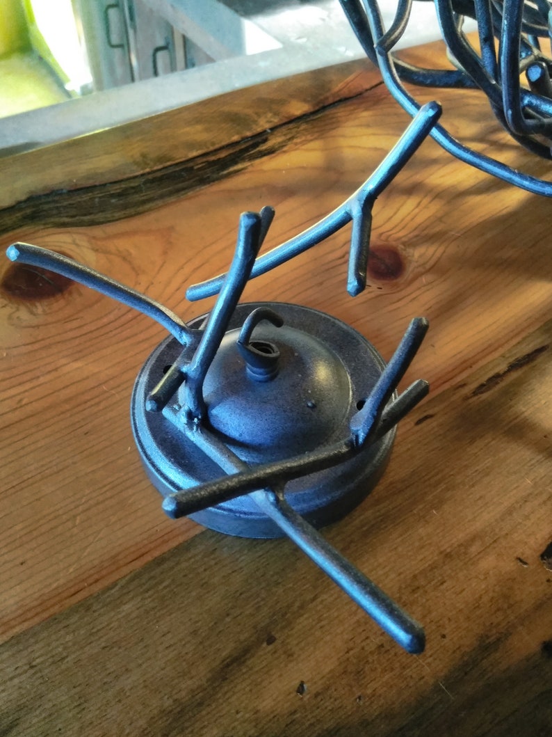 Forged Steel Bird Nest Light, Natural Organic Forest Chandelier, Rustic ...