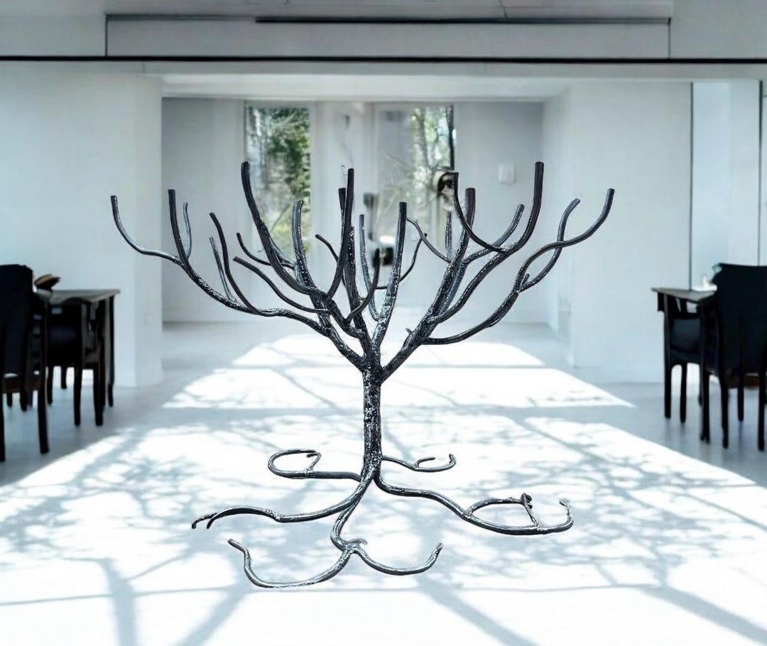 Forged Iron Forest Branch Dining Table Base, Rustic Organic Tree ...