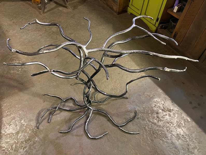 Forged Iron Crooked Tree Branch Table Accent Table Base - Etsy