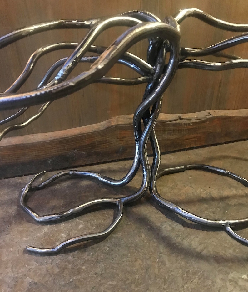 Forged Iron Twisted Leaning Tree Branch Coffee Table Base for Wooden ...