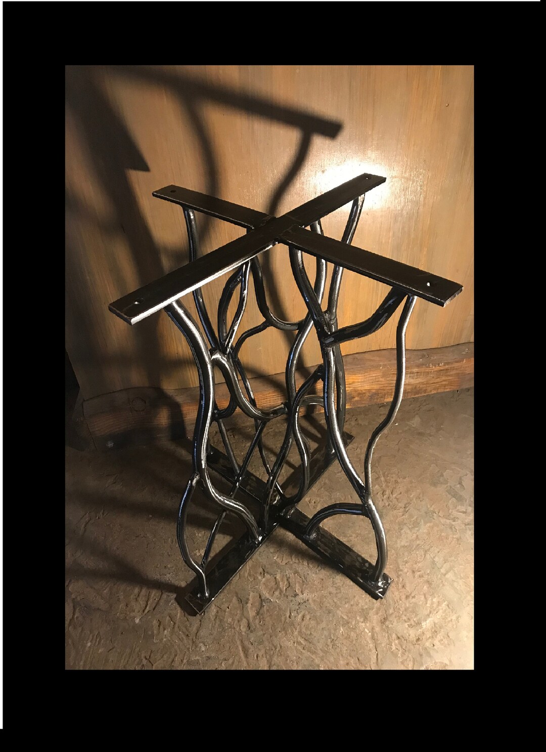 Forged Iron Branch Accent Table Base, Forest Plus Shaped Modern Rustic ...