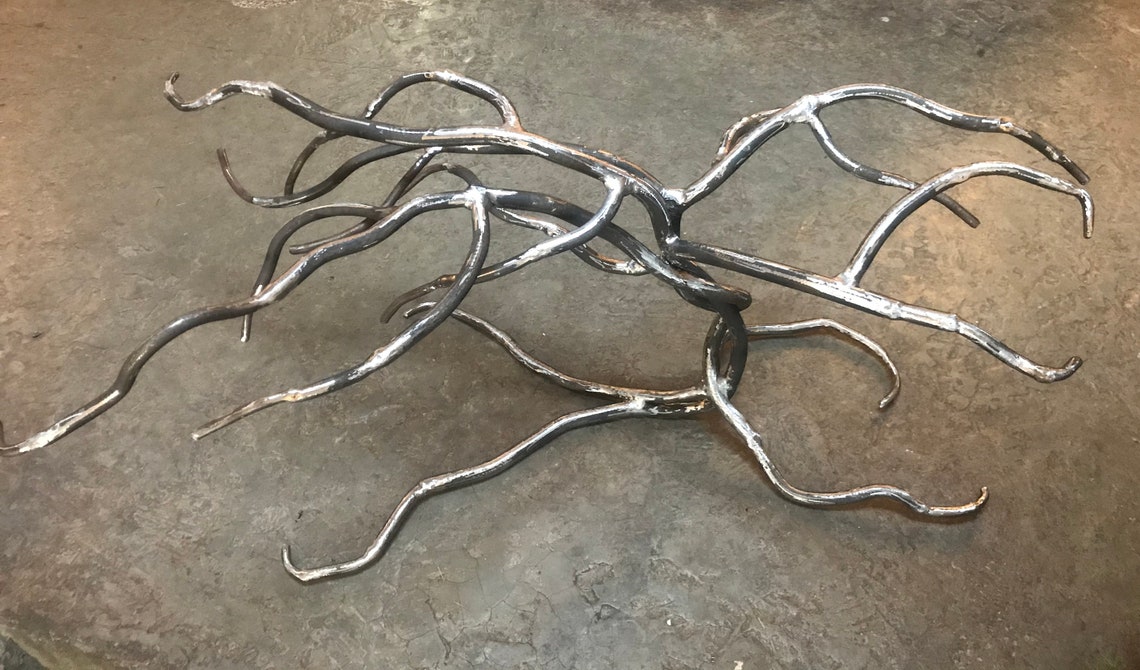 Forged Iron Twisted Leaning Tree Branch Table Base Metal - Etsy