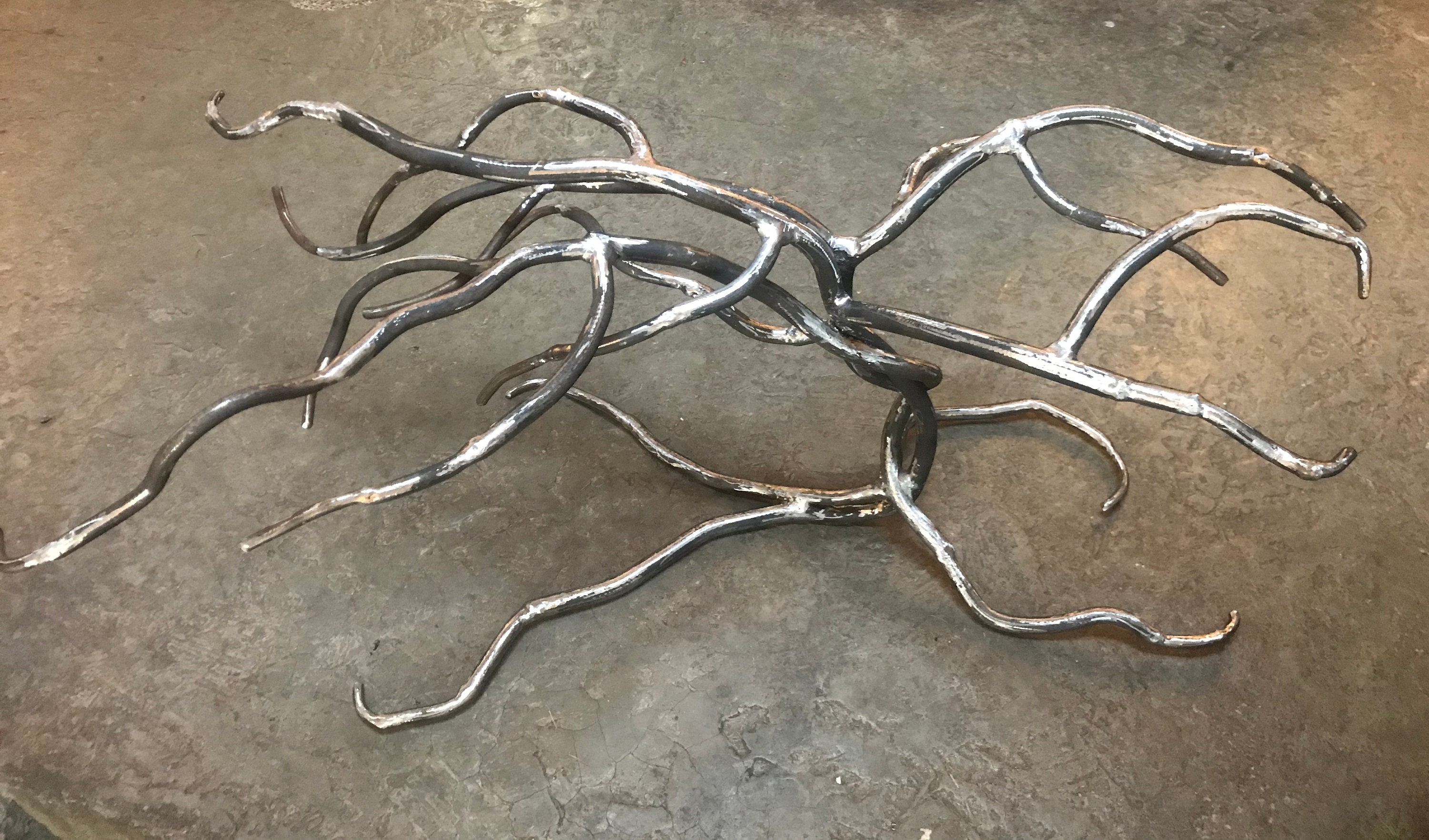 Forged Iron Twisted Leaning Tree Branch Coffee Table Base for - Etsy ...