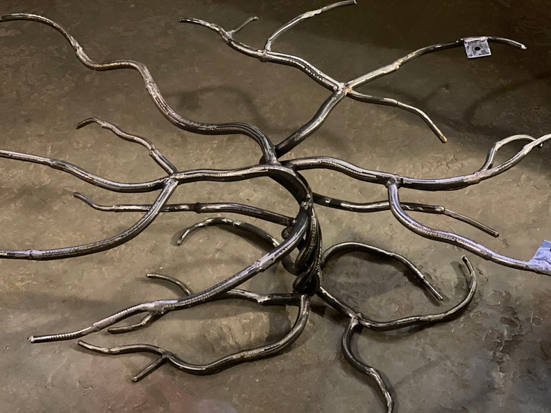 Forged Iron Crooked Branch Base for Wood Top Rustic Living - Etsy