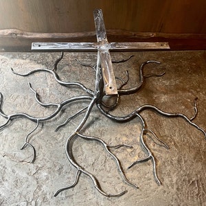 Forged Iron Wandering Tree Root Base, Rustic Coffee Table Base, Modern ...