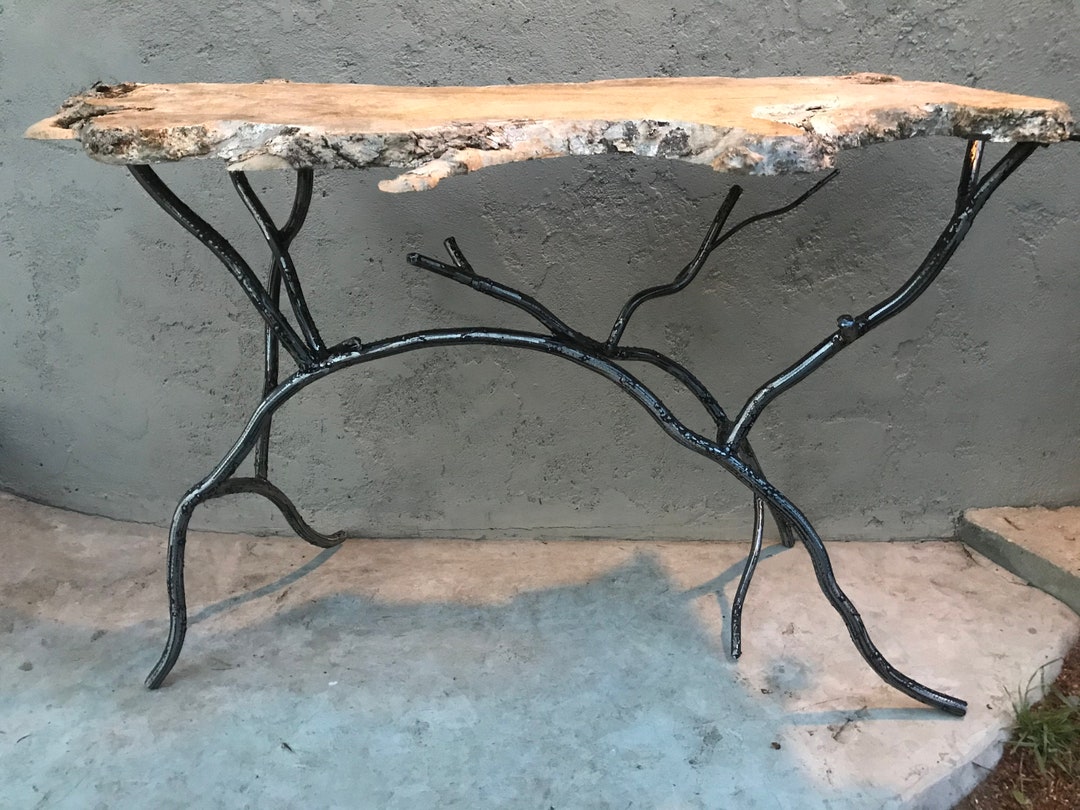 Forged Iron Branch Console Table Base, Minimalist Sofa Table Base ...
