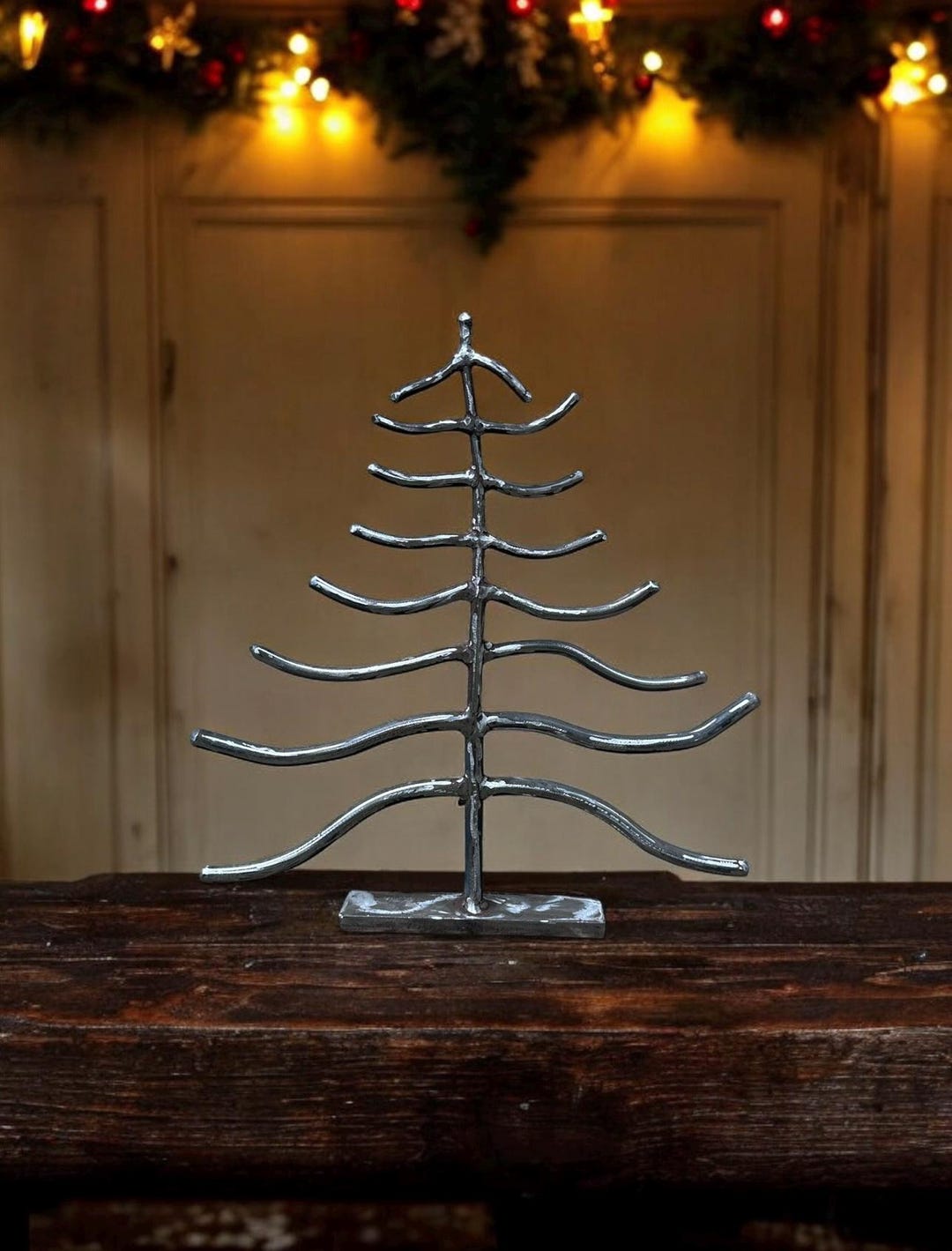 Forged Iron Tree, Metal Tree Decor, Holiday Tree, Rustic Tannenbaum ...