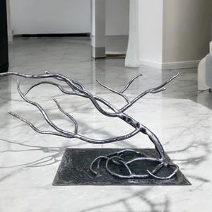 Forged Iron Twisted Leaning Tree Branch Coffee Table Base for Wooden ...