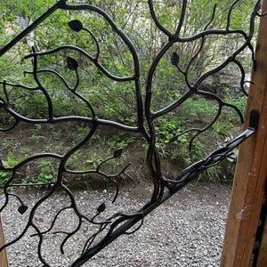 Forged Iron Twisted Tree Stair Railing, Custom Metal Railing, Rustic ...