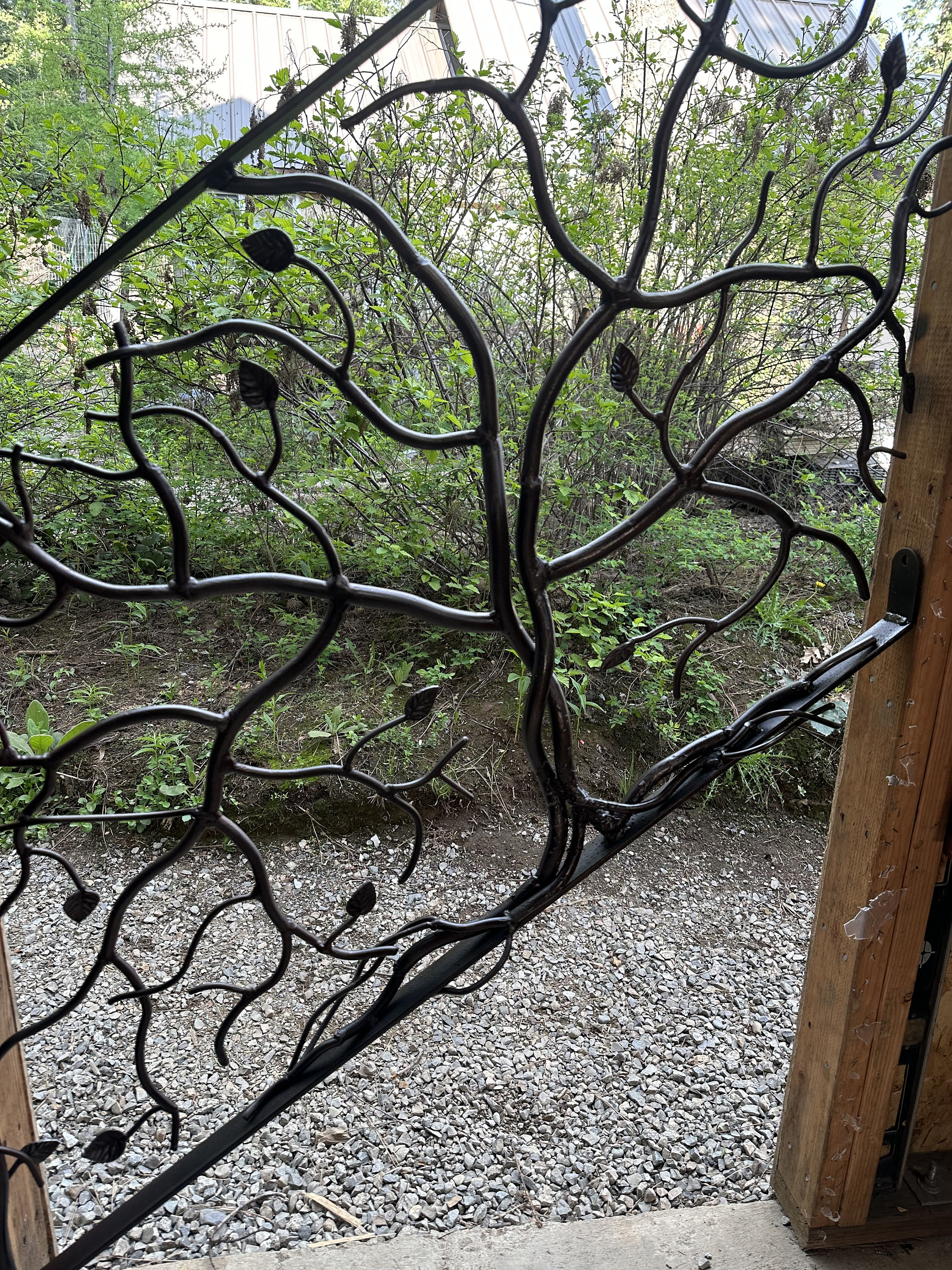 Forged Iron Twisted Tree Stair Railing, Custom Metal Railing, Rustic ...