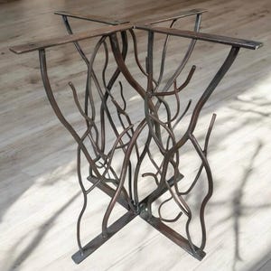 Forged Iron Branch Accent Table Base, Forest Plus Shaped Modern Rustic ...