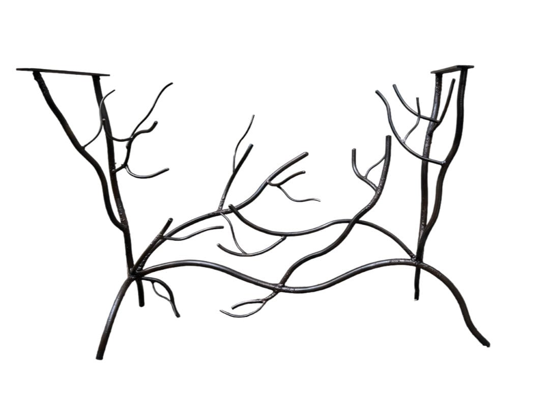 Forged Iron Rustic Forest Console Base, Tree Branch Table Base, Natural ...