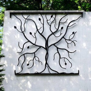 Forged Iron Twisted Tree Stair Railing, Custom Metal Railing, Rustic ...