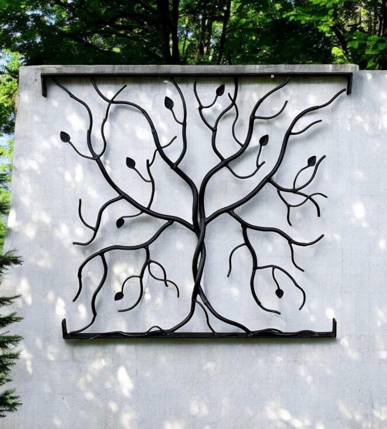 Forged Iron Twisted Tree Stair Railing, Custom Metal Railing, Rustic ...