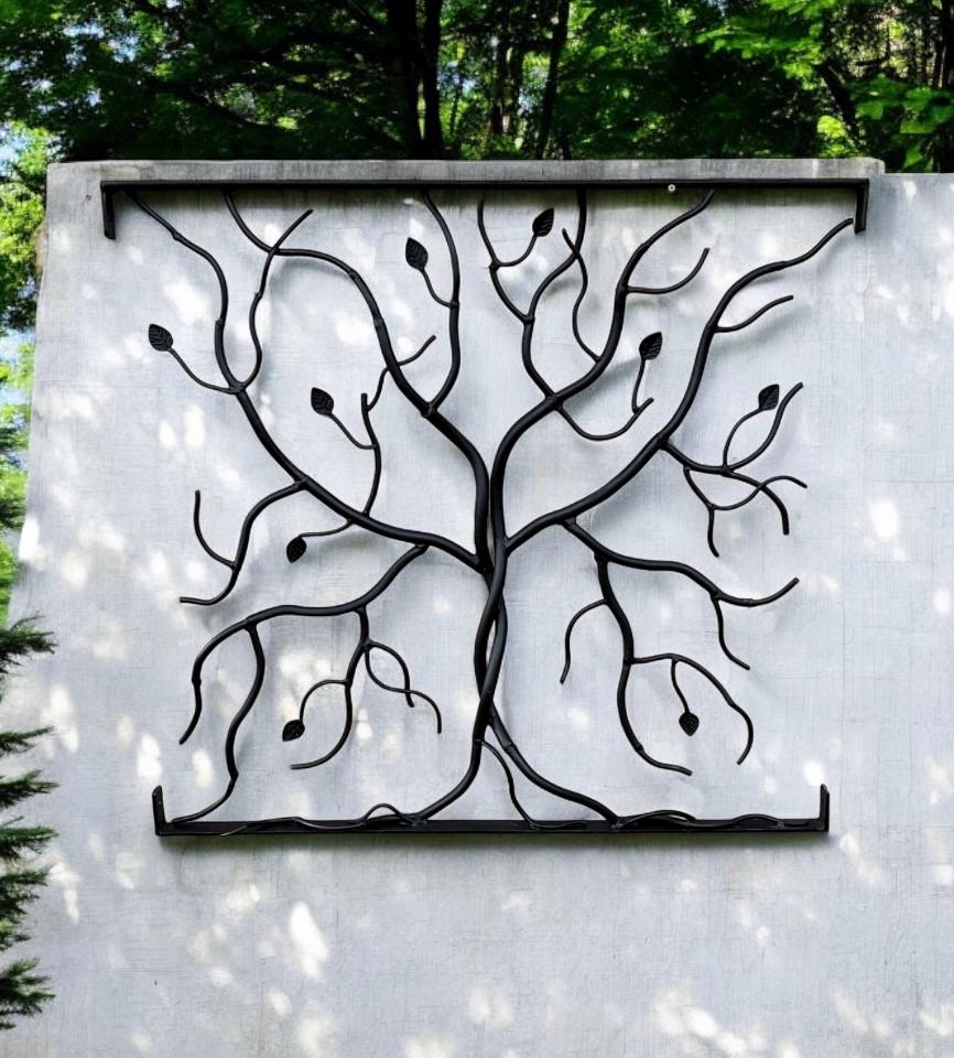 Forged Iron Twisted Tree Stair Railing, Custom Metal Railing, Rustic ...