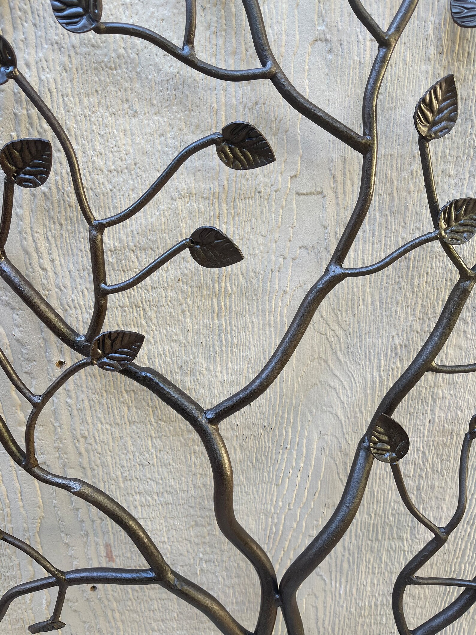 Forged Iron Forest Tree Garden Gate, Metal Wall Art, Rustic Window ...