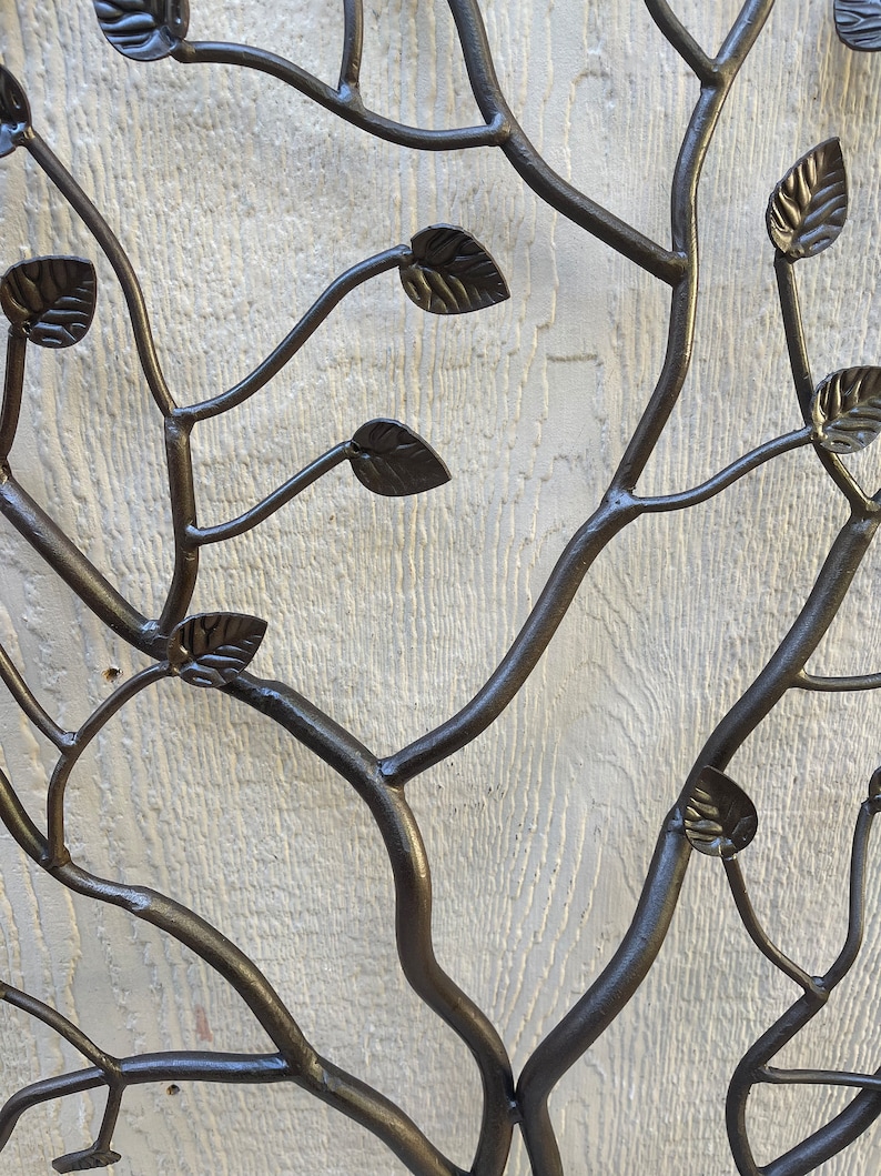 Forged Iron Forest Tree Garden Gate Metal Wall Art Rustic - Etsy