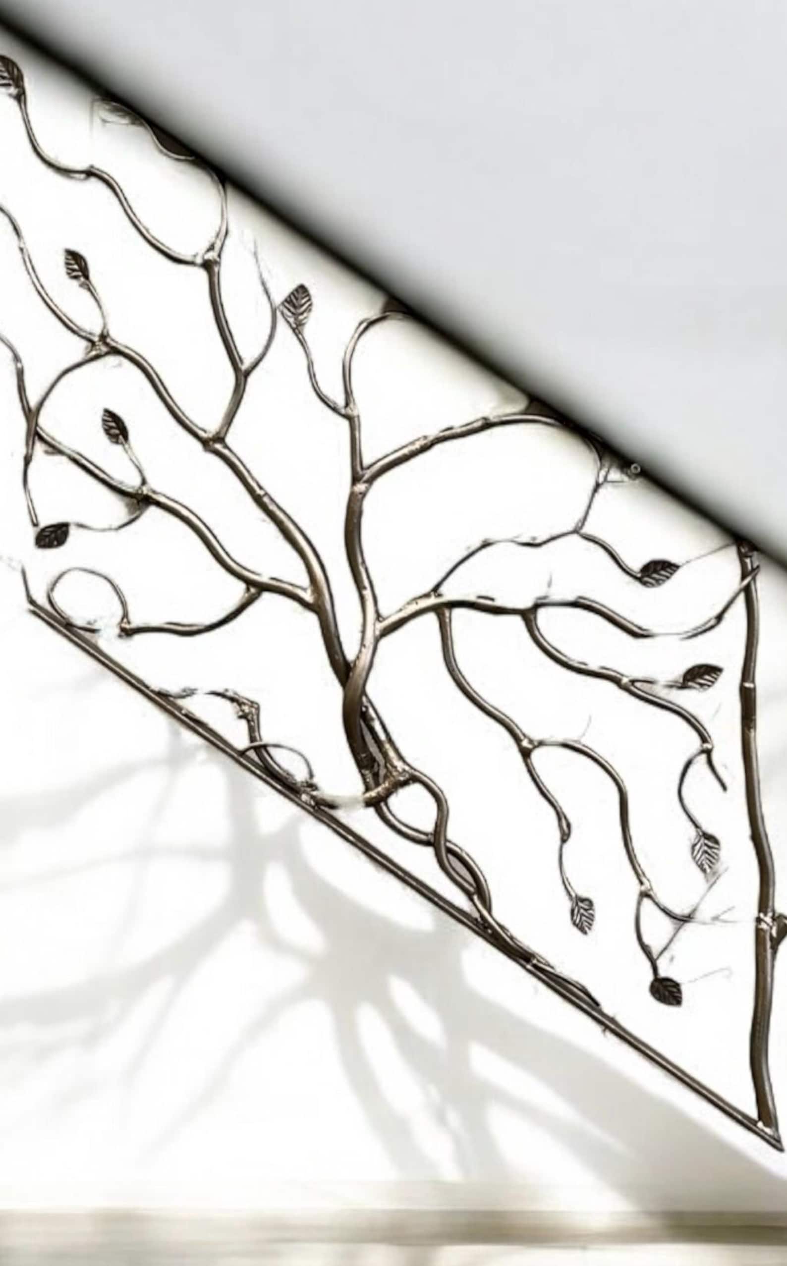 Forged Iron Twisted Tree Stair Railing, Custom Metal Railing, Rustic ...