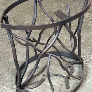 Forged Iron Leaf Shaped Branch Table Base, Rustic Accent Table, Organic ...
