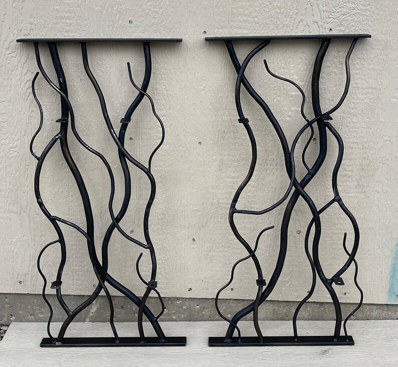 Iron Forged Dining Branch Table Trestle Bases Metal Table - Etsy