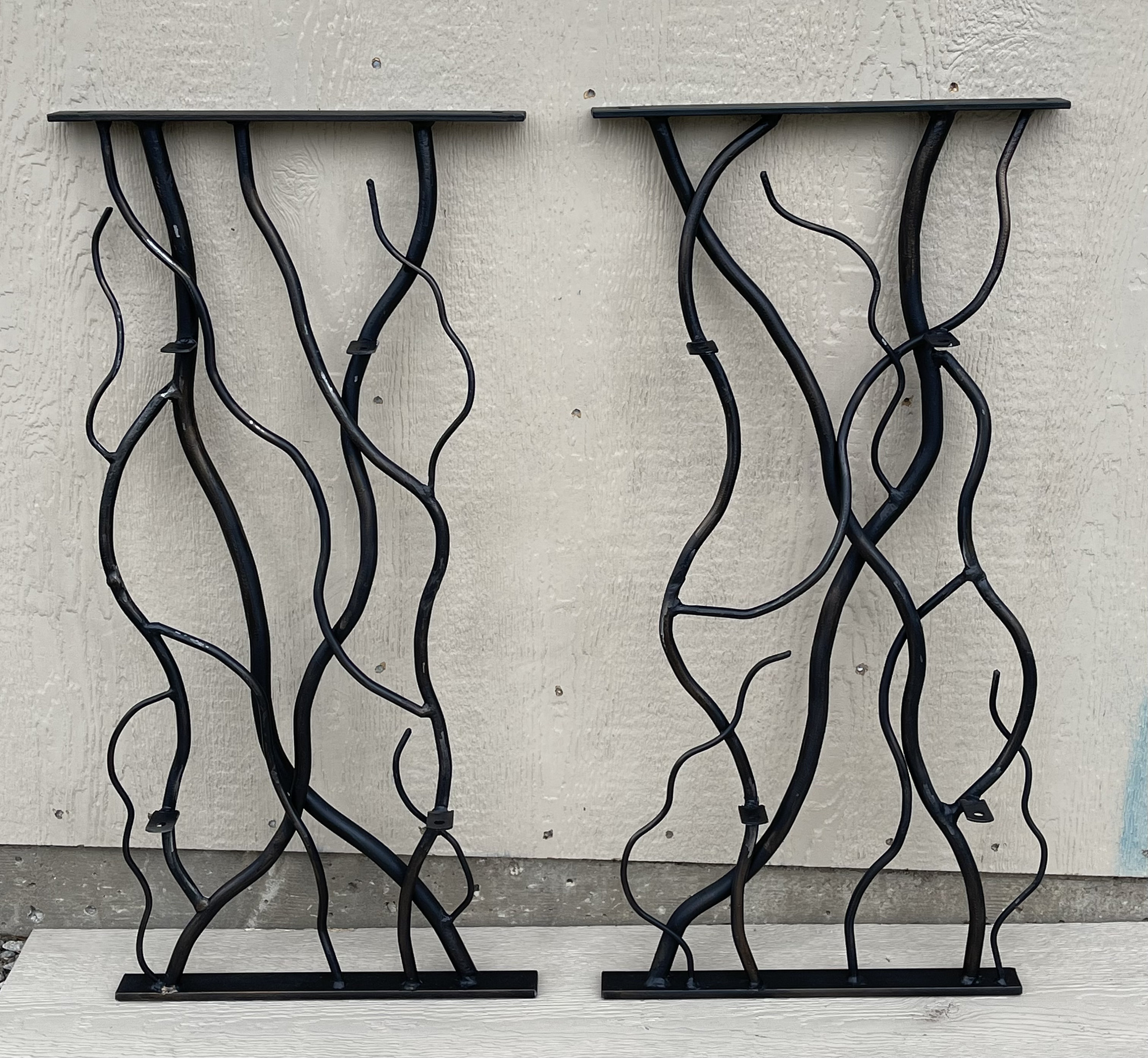 Iron Forged Dining Branch Table Trestle Bases Metal Table - Etsy