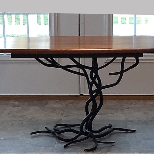 Forged Iron Wandering Tree Root Base Rustic Coffee Table - Etsy