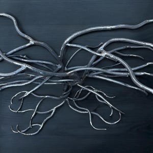 Forged Iron Forest Tree Branch Small Table Base, Rustic Modern Metal ...