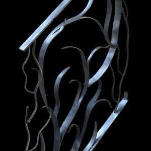 Forged Iron Seaweed Coral Ocean Stair Railing, Coastal Design Railing ...