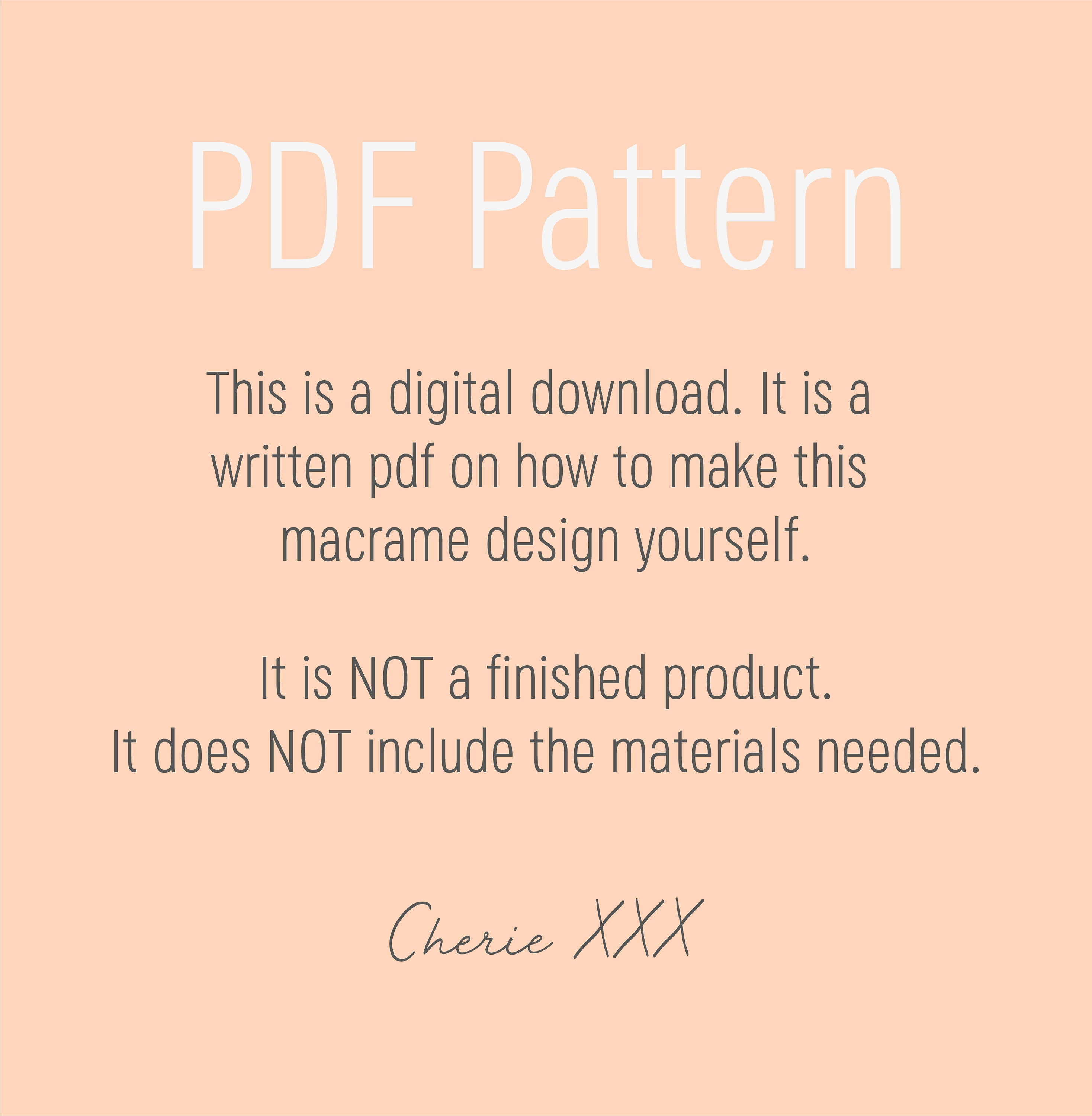 Macrame PATTERN Written PDF and Knot Guide Diy Macrame Wall - Etsy