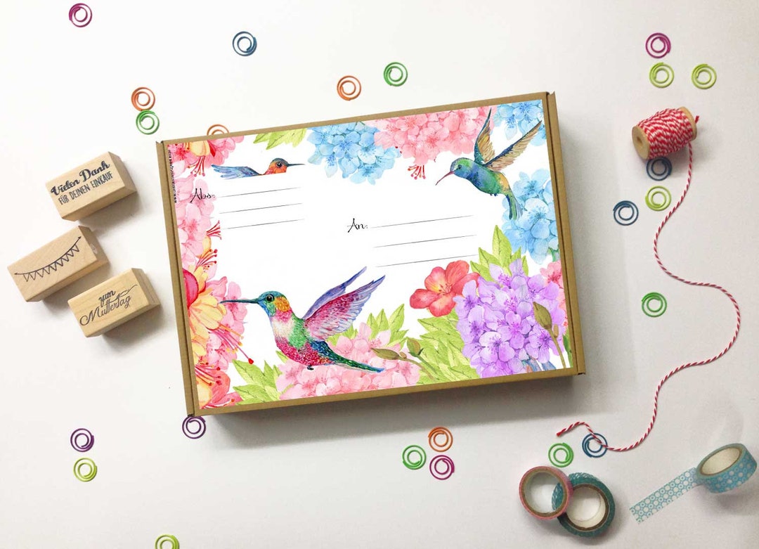 5 Package Labels kolibri DIN A4 or DIN A5, Address Labels for Maxi ...