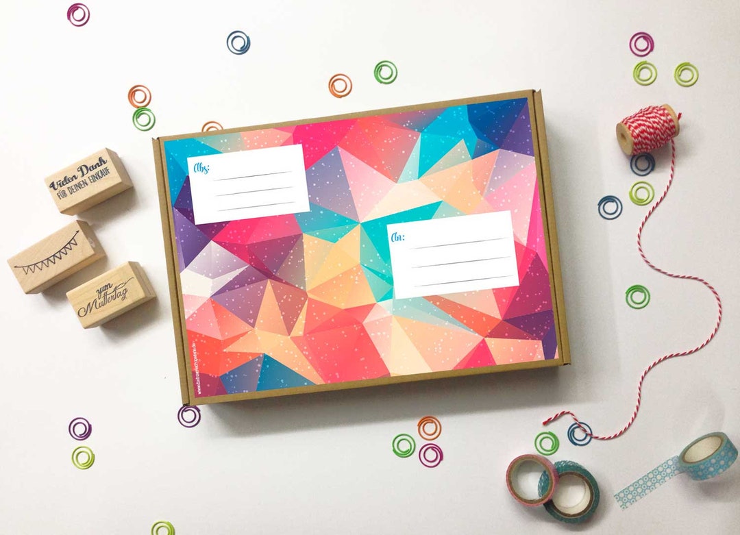 5 Parcel Labels geometry DIN A4 of DIN A5, Address Labels for Maxi ...