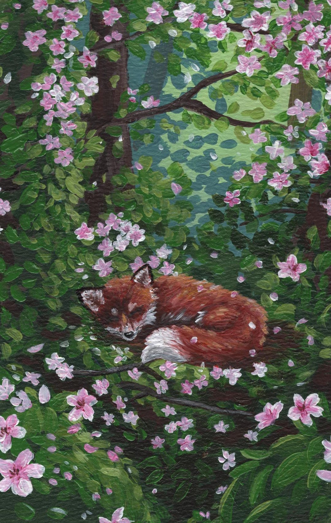 Floral Fox Print - Etsy