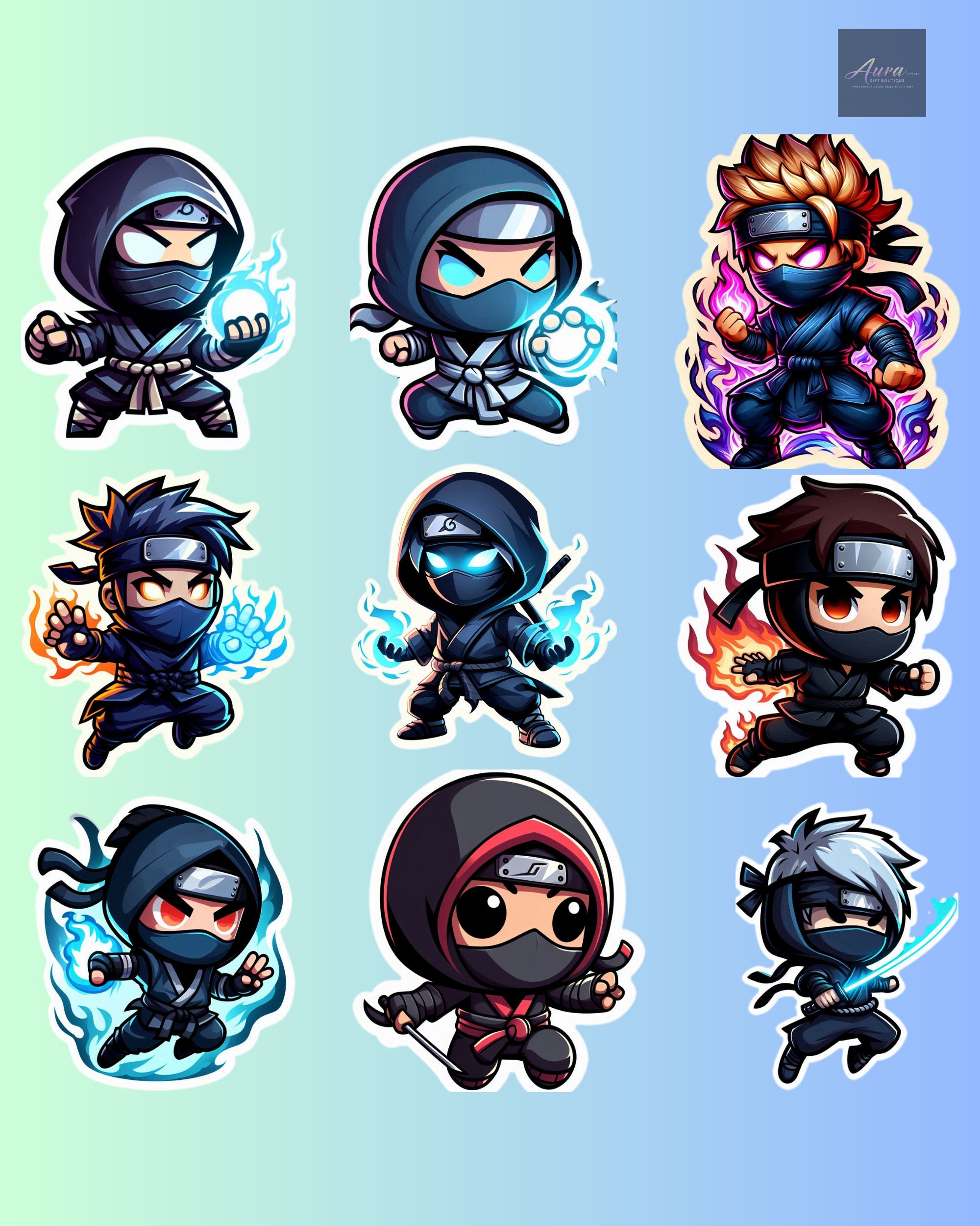 50 Ninja Clipart Pack, High-resolution Pngs, Martial Arts Illustrations ...