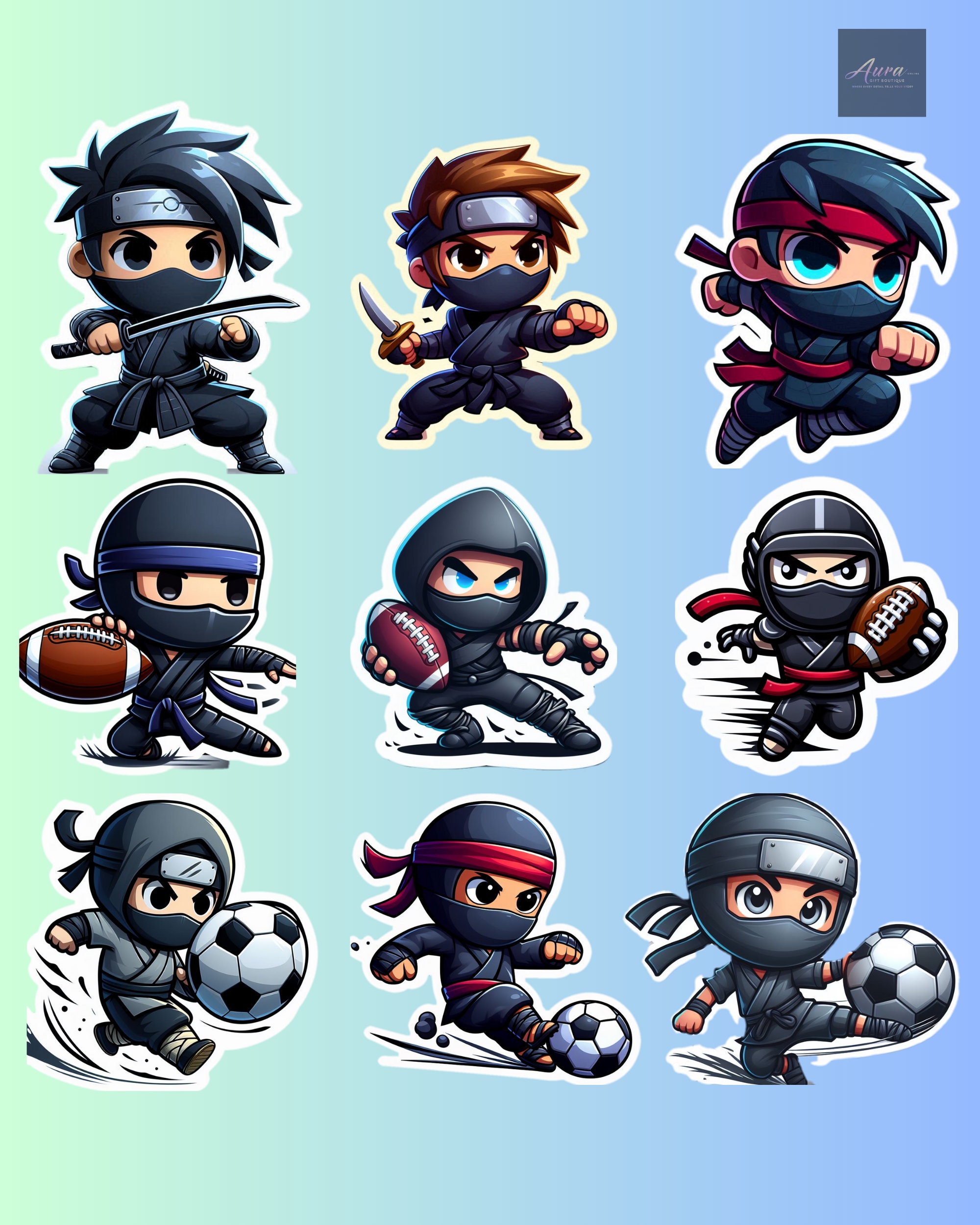50 Ninja Clipart Pack, High-resolution Pngs, Martial Arts Illustrations ...