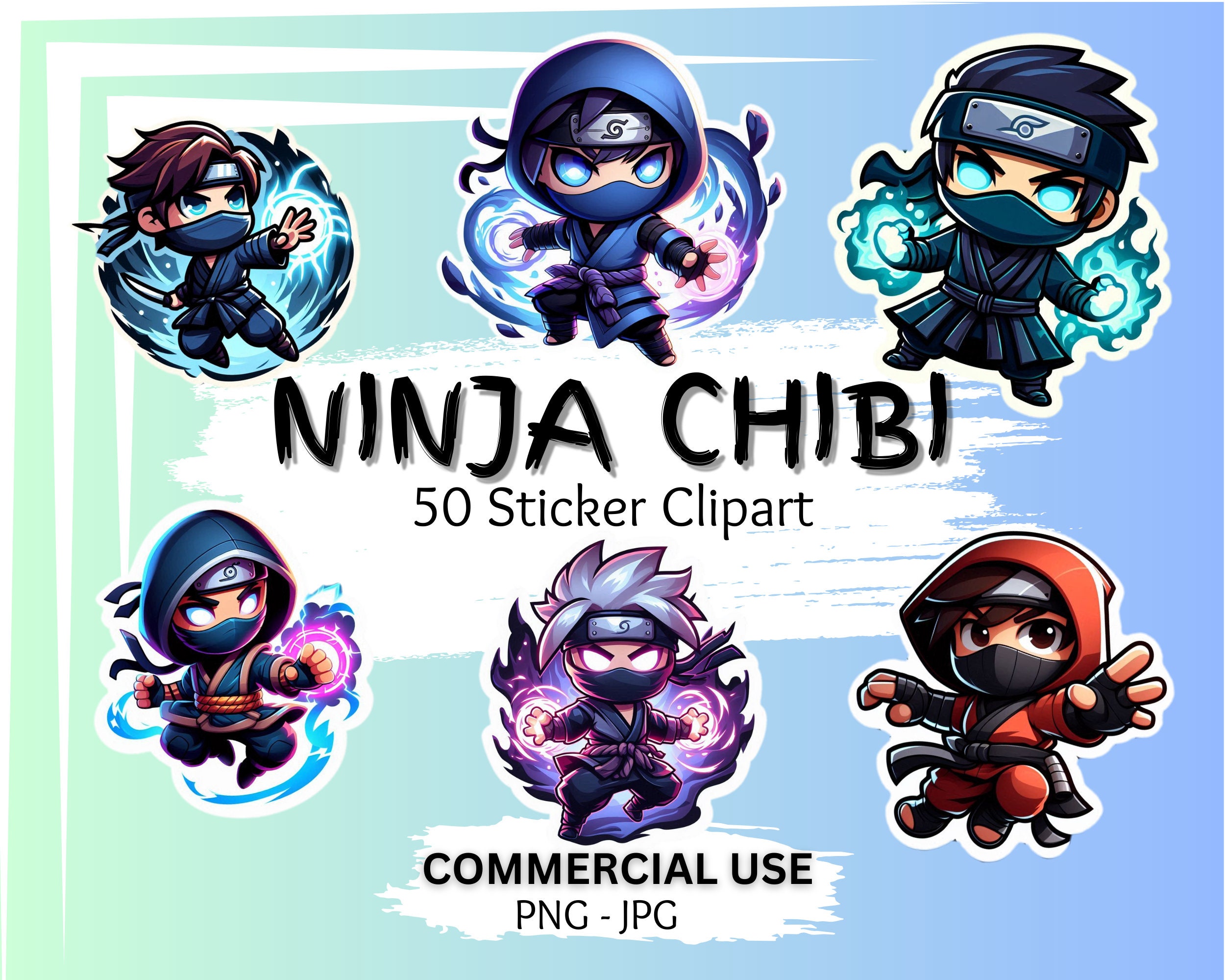 50 Ninja Clipart Pack, High-resolution Pngs, Martial Arts Illustrations ...
