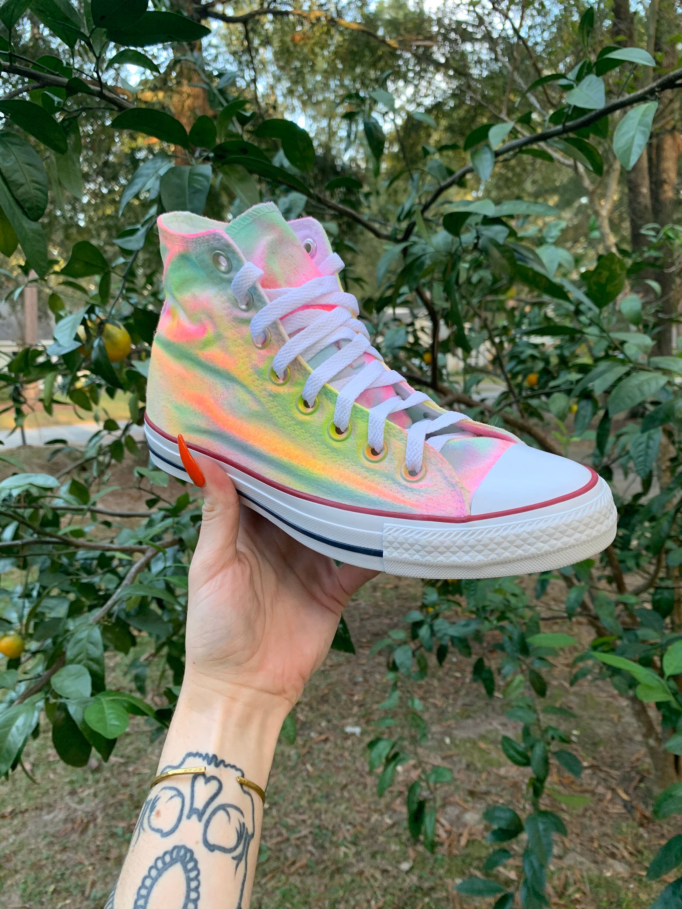 Rainbow Fade || Custom Converse Shoes || Made to Order || Rainbow High ...