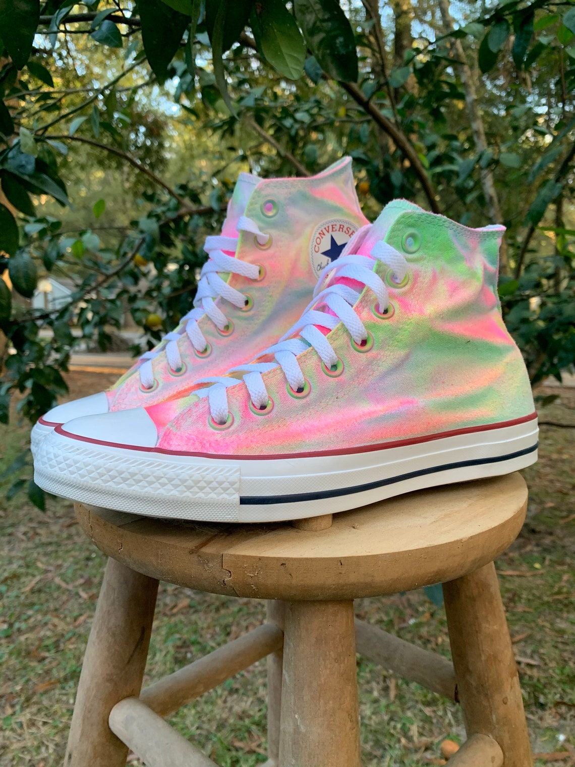 Rainbow Fade Custom Converse Shoes Made to Order Rainbow High Tops - Etsy