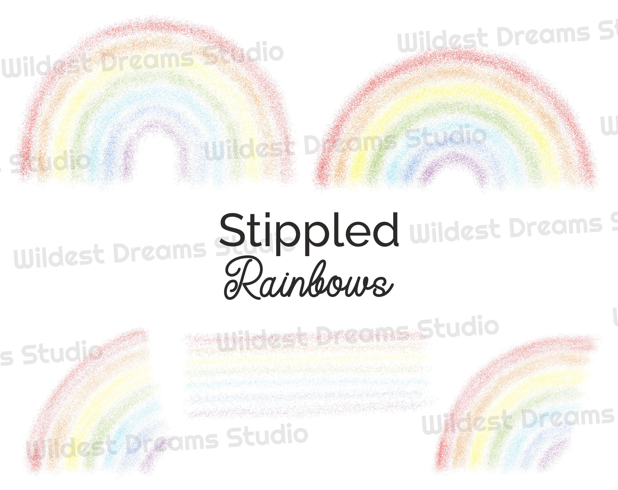 Rainbow Clipart | Watercolour Rainbows - Chalk - Pastel - Paint ...